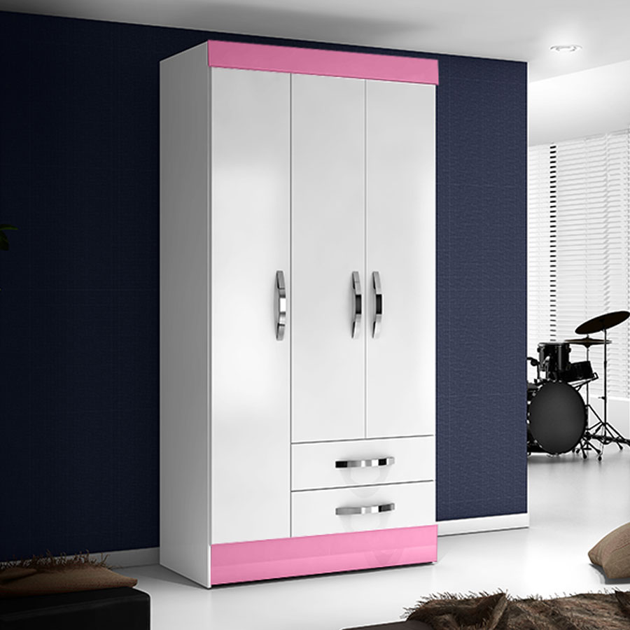 ropero-3-portas-caribe-moval-blanco-rosa-abba-muebles - Abba Import Export